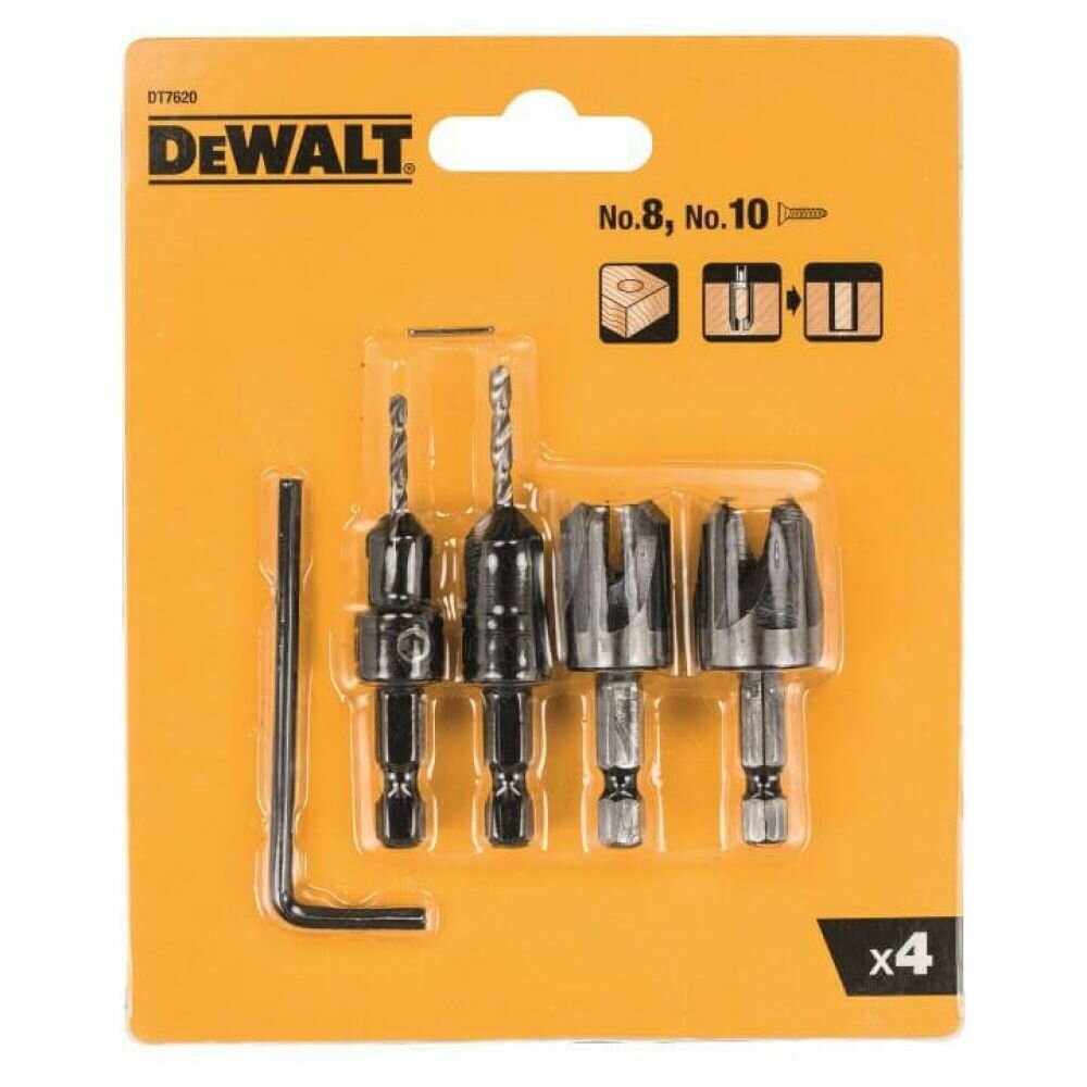 Набор резаков DEWALT DT7620, для пробок и сверл с зенкерами, 5 предметов