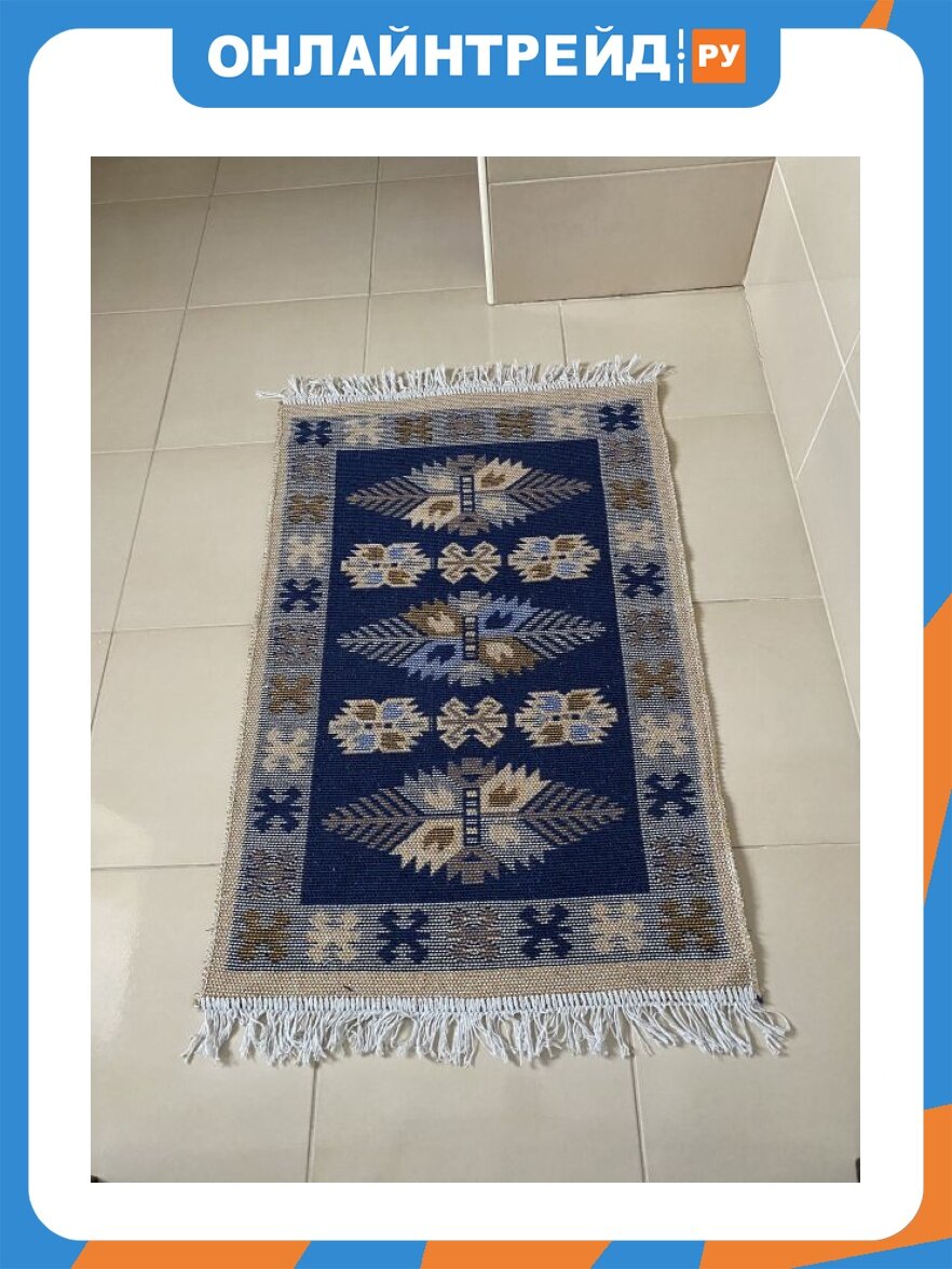 Коврик L'cadesi Kilim Usak UK01 из хлопка 60х120 синий