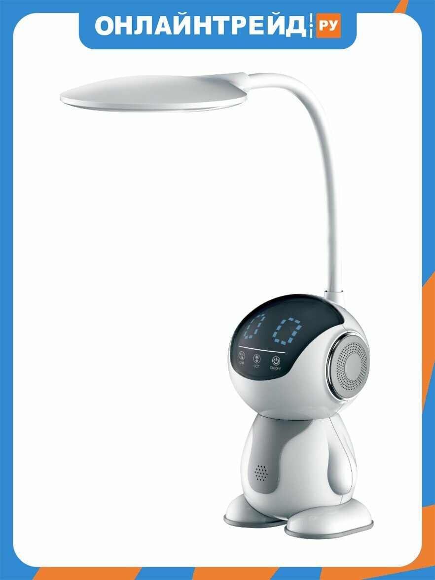 Светильник настольный Camelion LED KD-858 C01 белый+серый, 8 Вт,230В,500 лм, сенс. рег. ярк и цвет. темп)