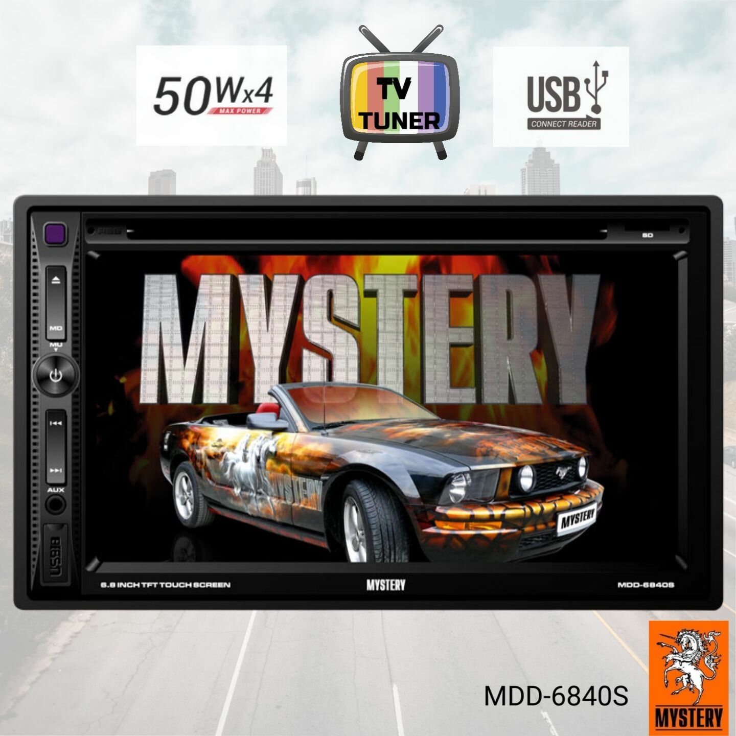 Автомагнитола 2 DIN Mystery MDD-6840S TV-тюнер / DVD