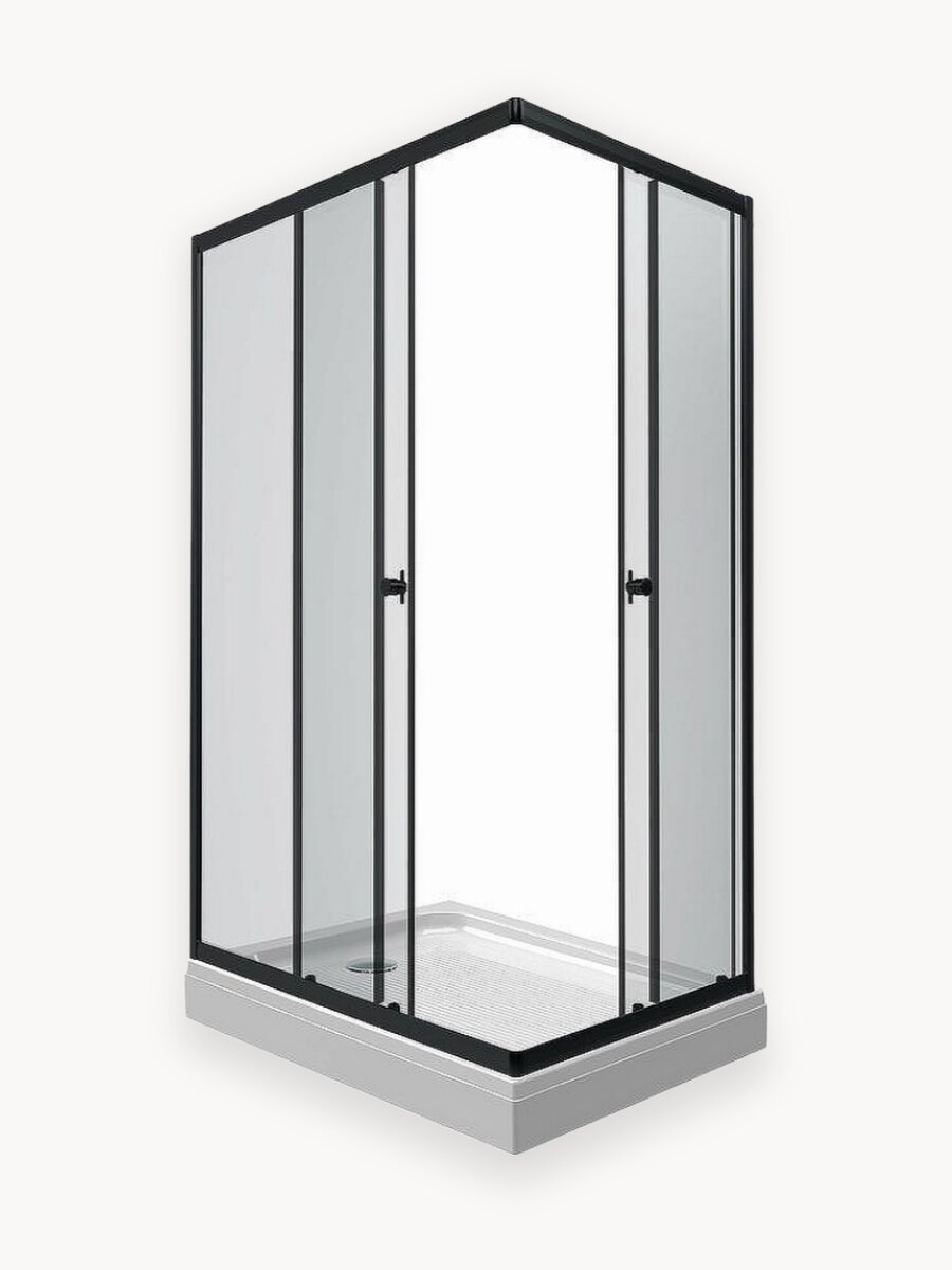 Душевой уголок Triton Вента-Блэк 120х80 Щ0000054464 профиль Черный стекло прозрачное