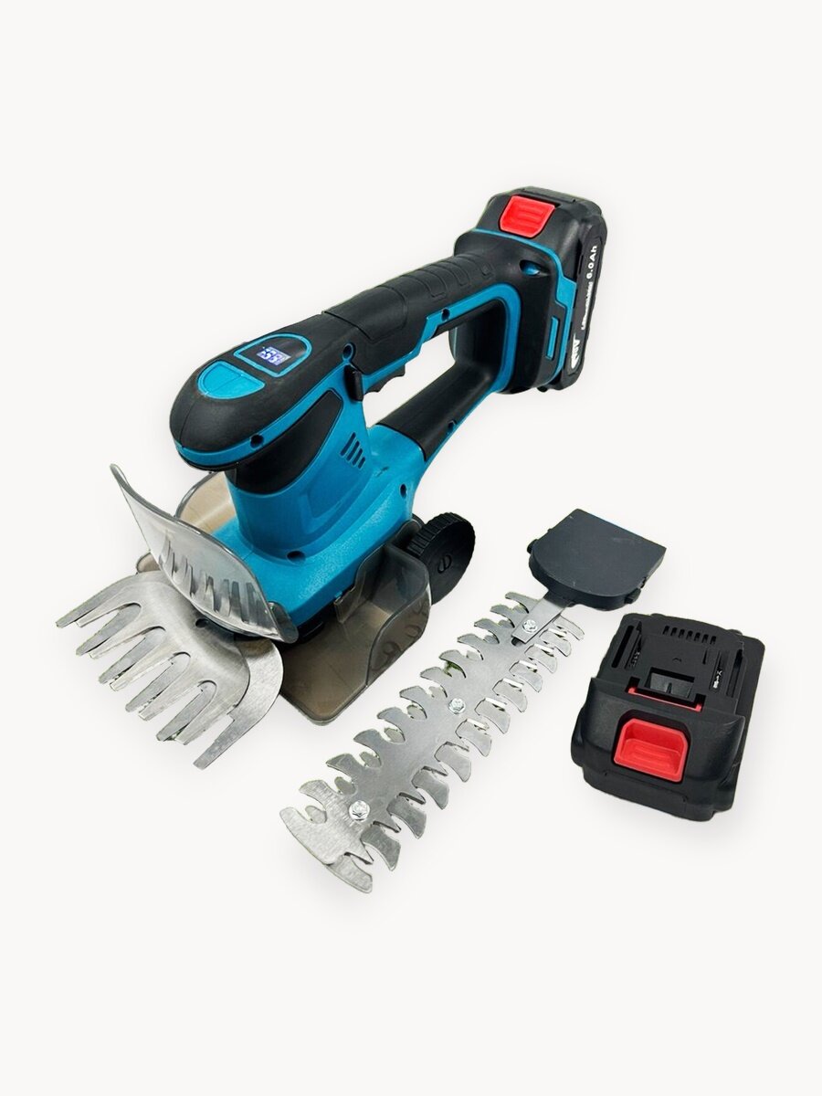 Кусторез аккумуляторный садовый, секатор ножницы для травы кусторез электрический 2 аккумулятора