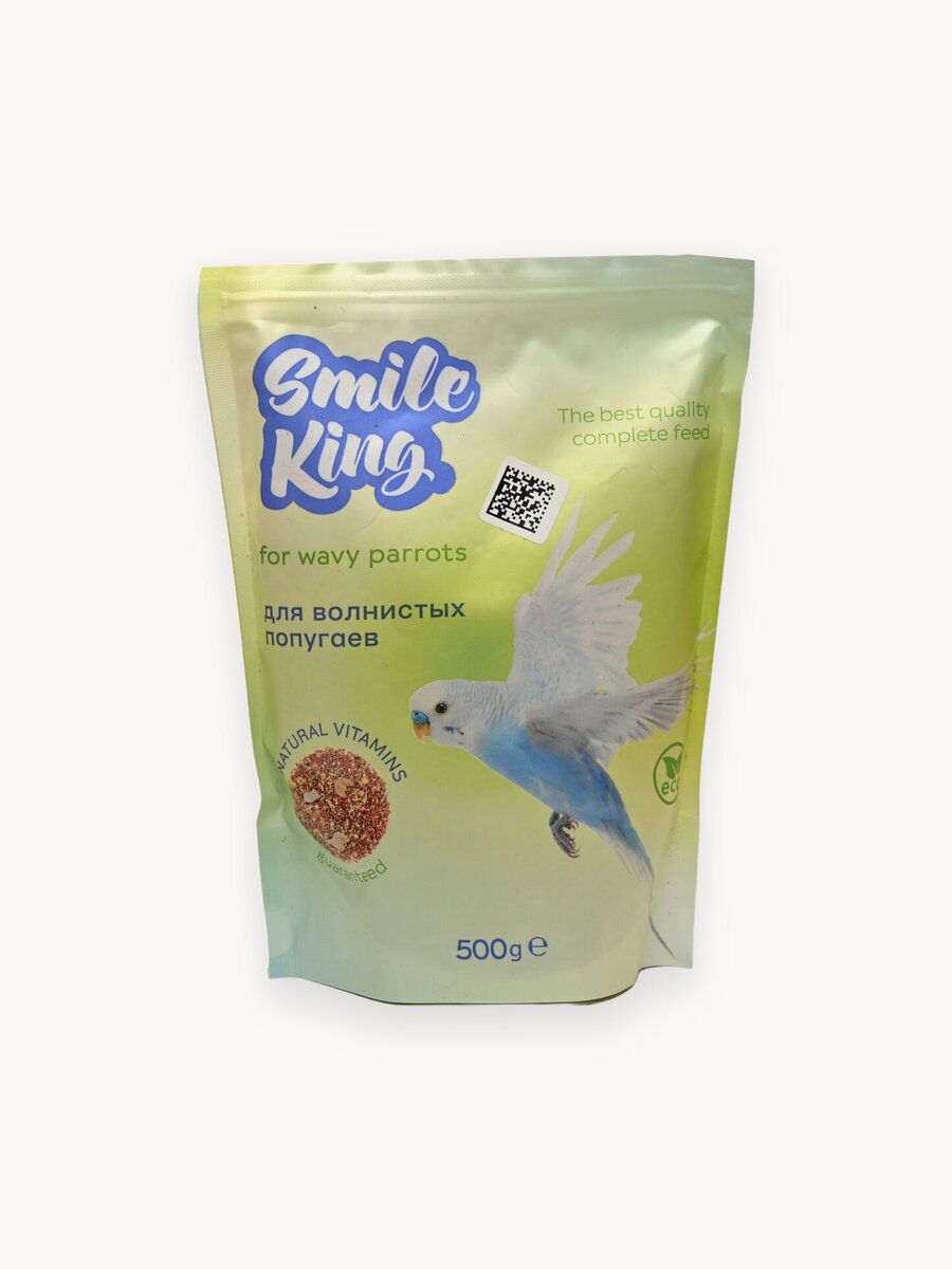 Корм сухой для волнистых попугайчиков Smile King, полнорационный, натуральный 500 грамм