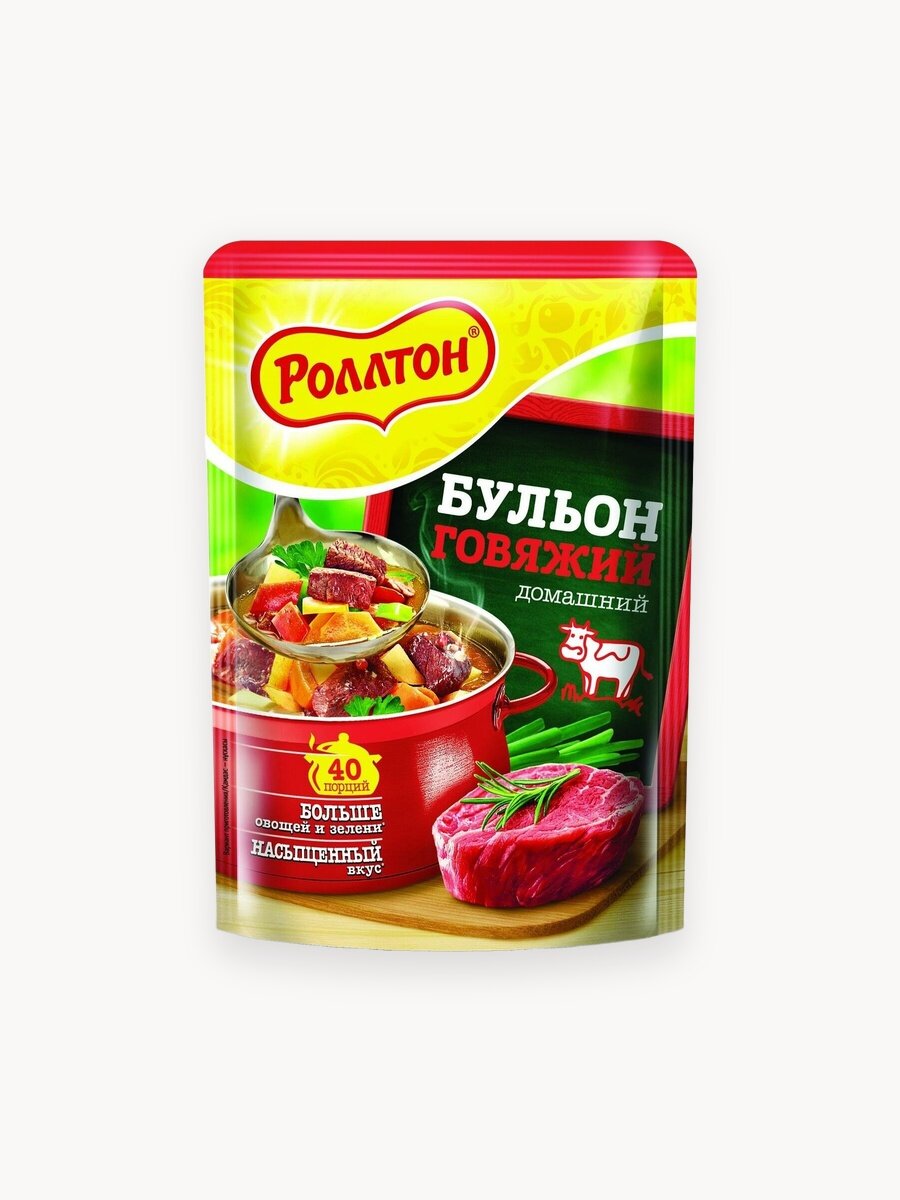Бульон домашний Роллтон говяжий пак 90г