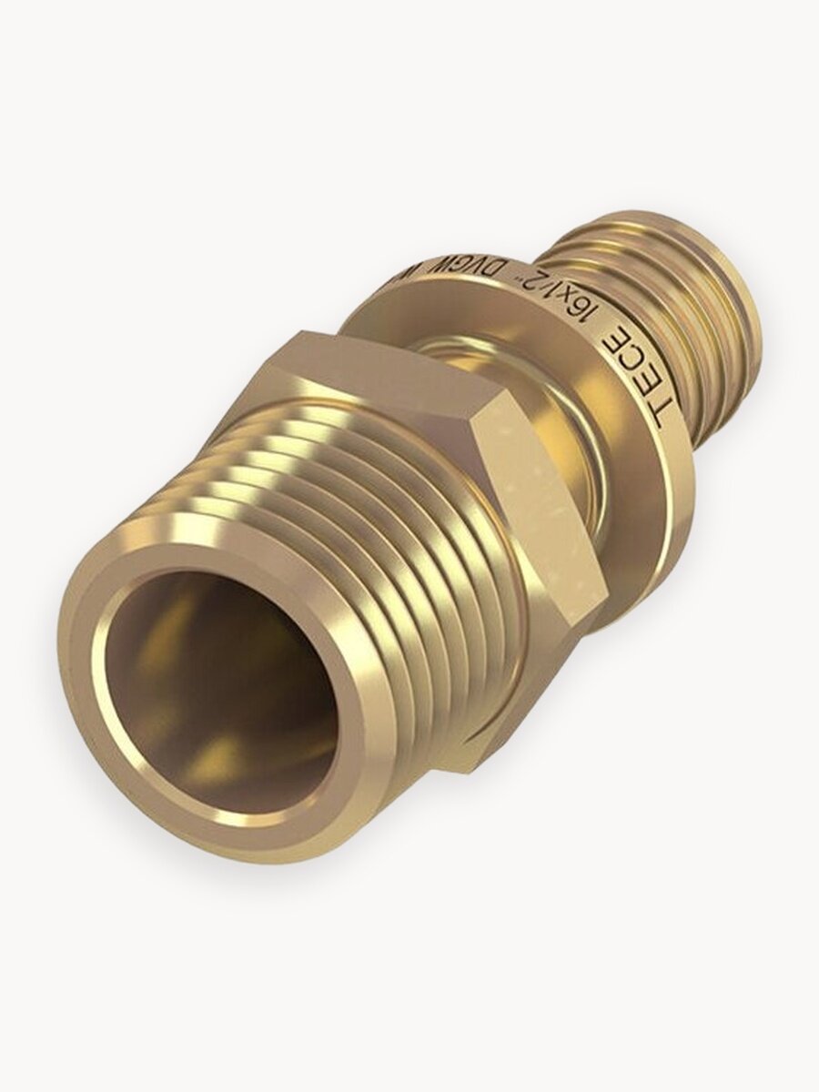 Соединение прямое TECE с ниппелем 20 х 1/2', латунь 765503