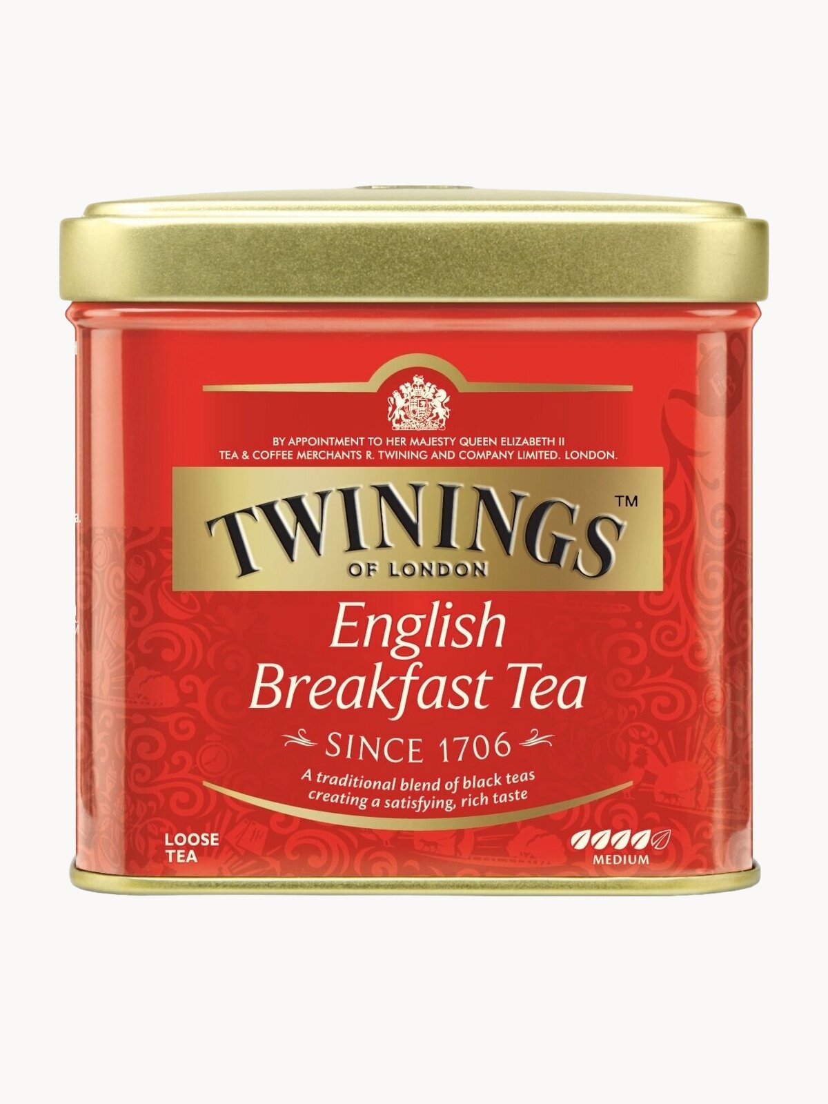 Чай Twinings "English Breakfast", черный, листовой, в металлической банке, 100 г