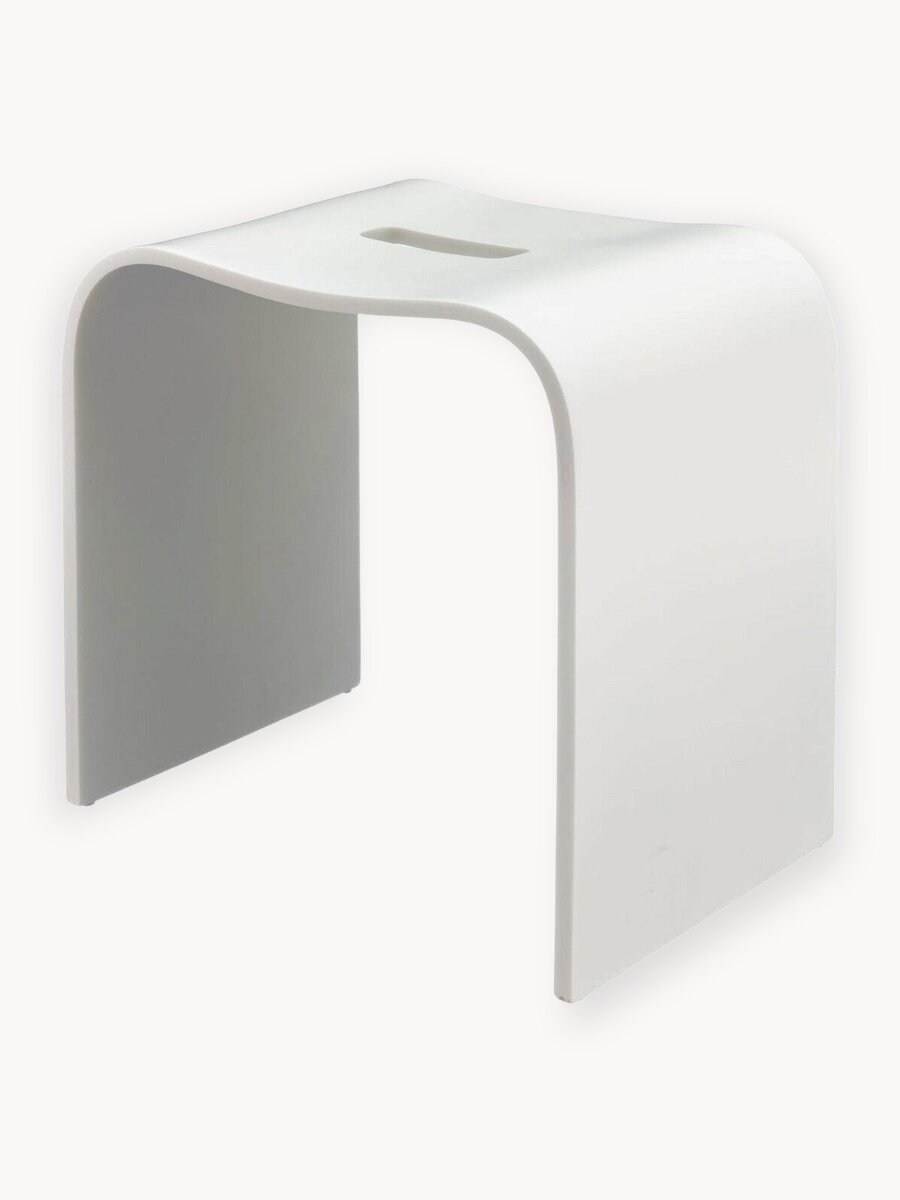 Табурет Geralis T-W-V, акриловый камень, белый, 40 см