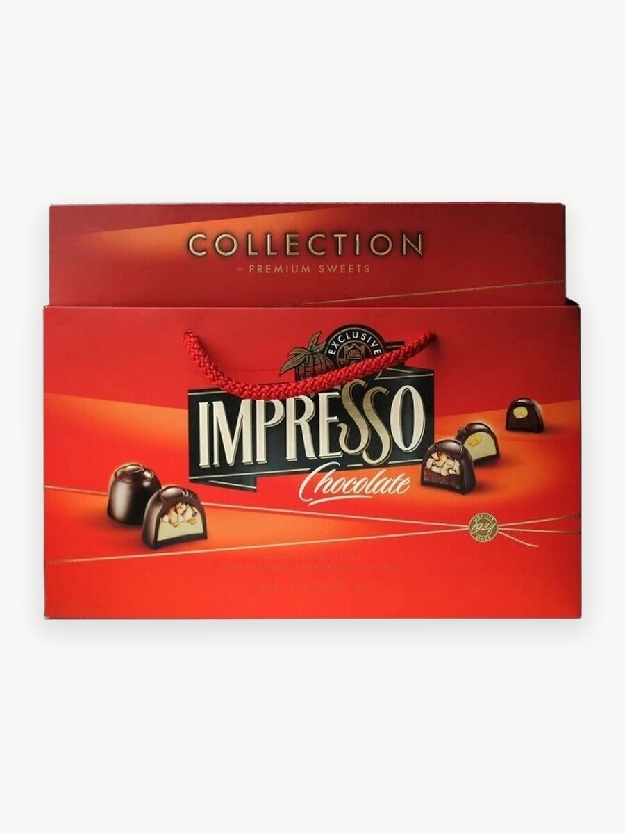 Подарочный набор шоколадных конфет, IMPRESSO PREMIUM, красный, 424 гр.