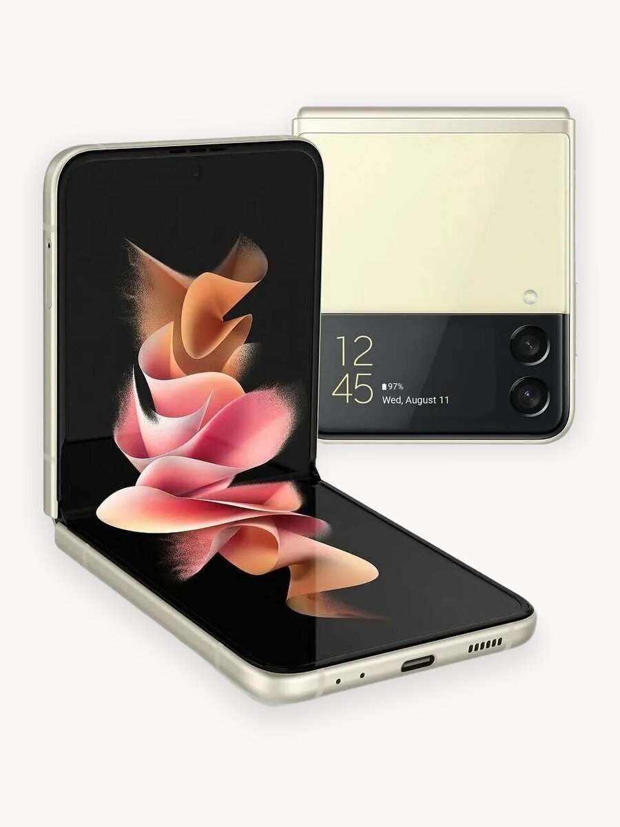 Смартфон Samsung Galaxy Z Flip 3, 8+256GB, 1 nano SIM, золотисто-бежевый
