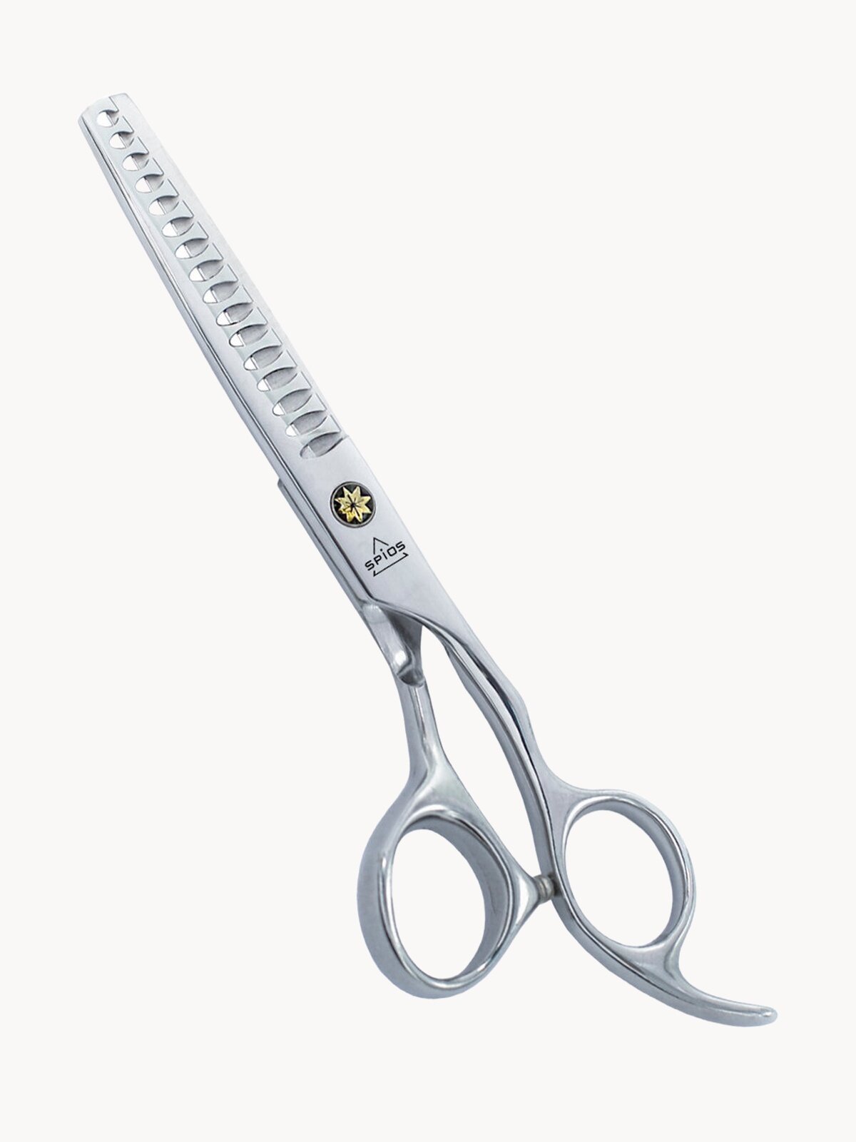 Ножницы филировочные Spios, флажковые, 16 зубцов, серебристые, 6 см