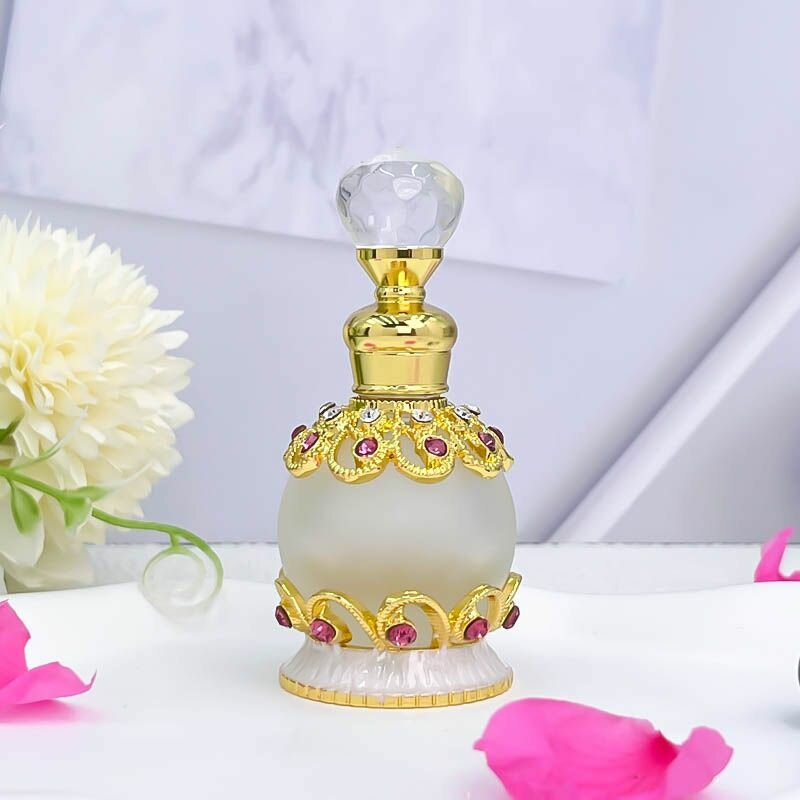 Круглый парфюмерный флакон 15 мл с ювелирным декором (без духов, только пустой флакон)