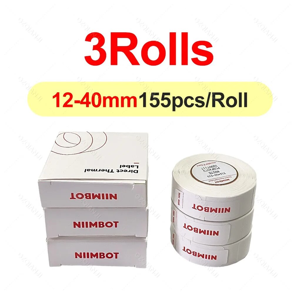 Этикетки для Niimbot D110 D101 D11, белые, 12-15 мм 3Roll 12x40mm