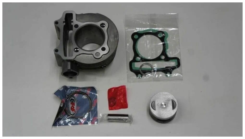 Цилиндр в сборе с поршнем 4-х такт. скутер снегоход Динго 150 (150см3) 57,4 мм 157QMJ (набор)