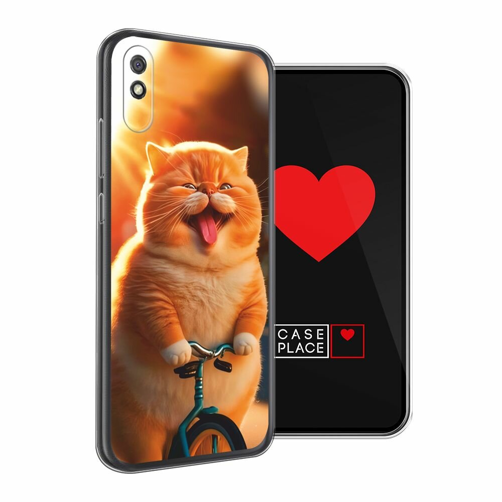Чехол на Xiaomi Redmi 9A / Сяоми Редми 9А с принтом "Кот на велике" — фото 1