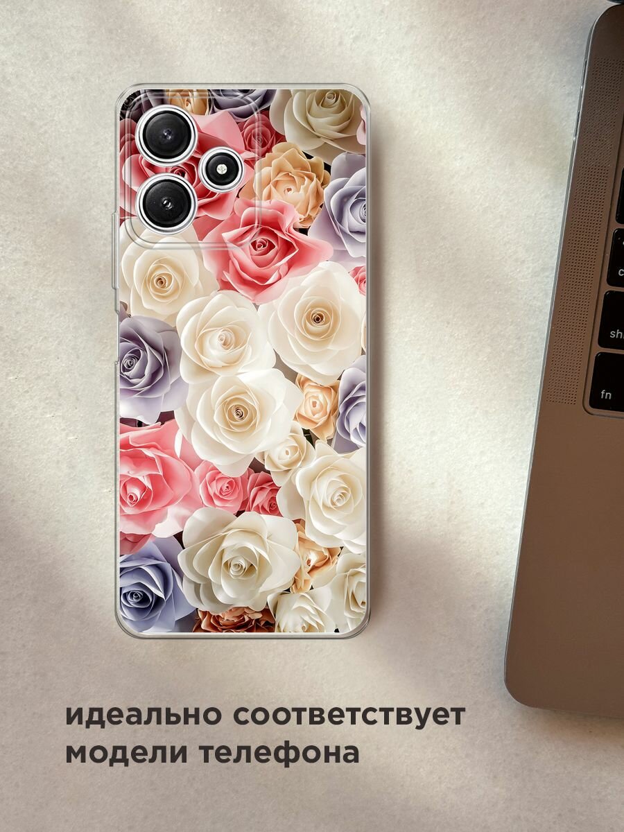 Чехол на Xiaomi Redmi 12 / Сяоми Редми 12 с принтом "Пастельные розы" — фото 1