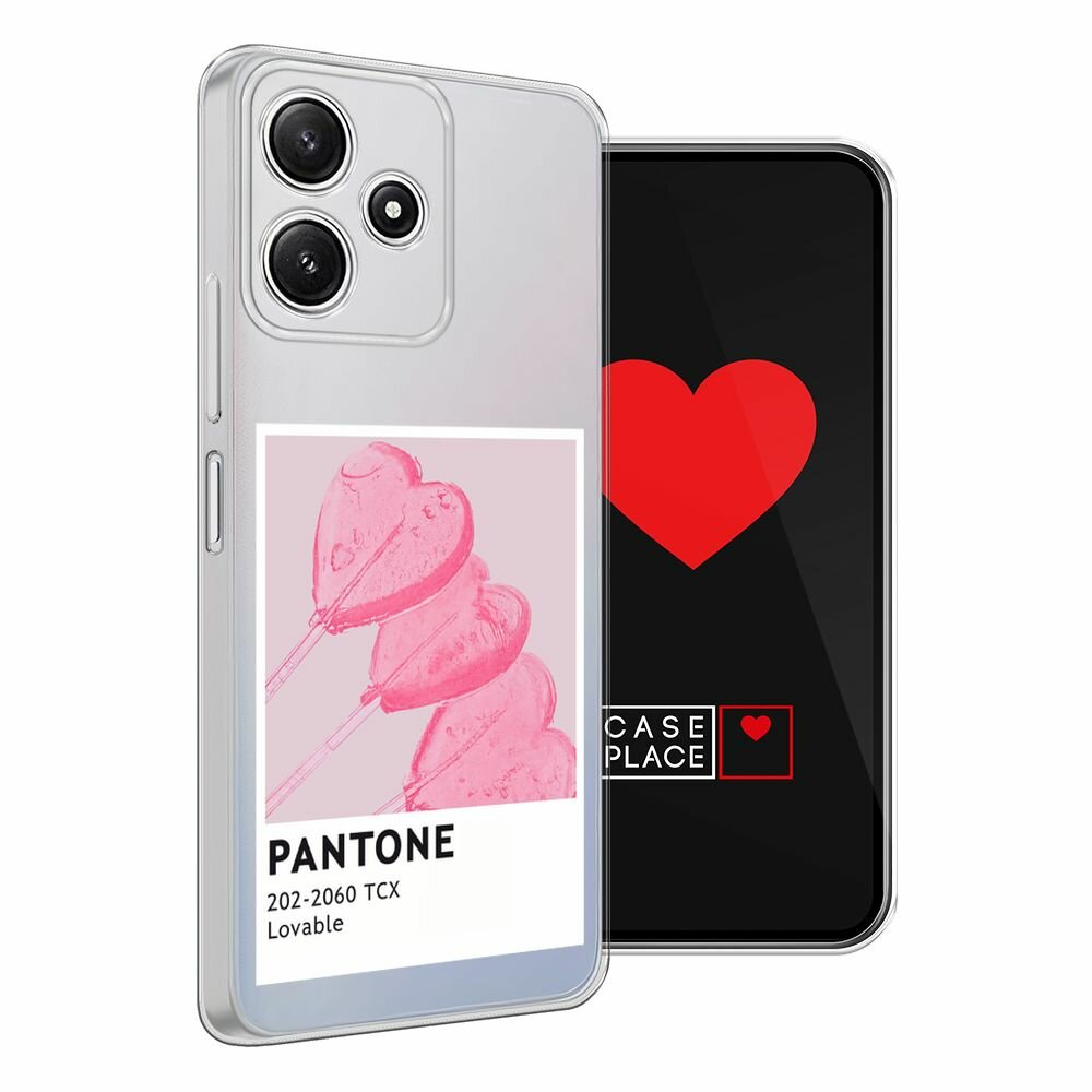 Чехол на Xiaomi Redmi 12 5G / Сяоми Редми 12 5G с принтом "Pantone Lovable 2 - 14 февраля", прозрачный — фото 1