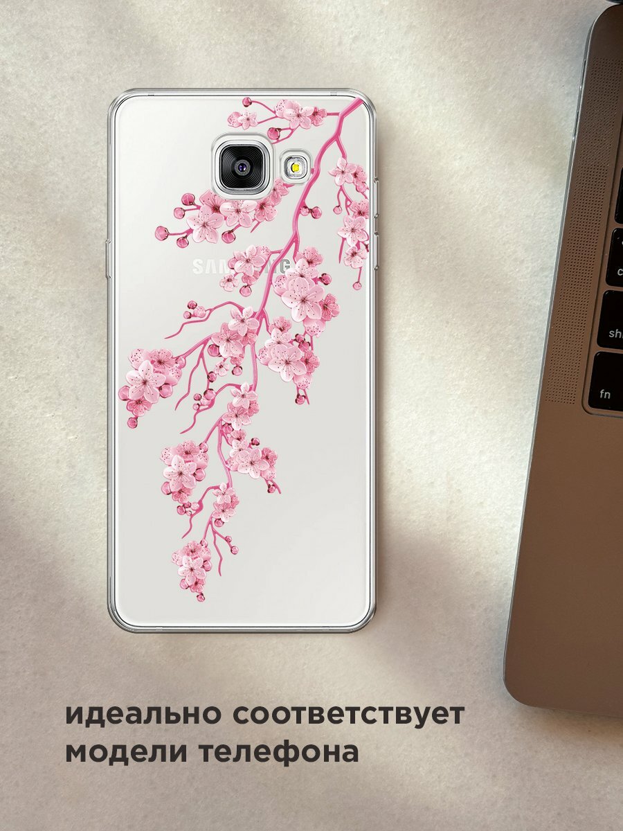 Чехол на Samsung Galaxy A5 2016 / Самсунг Галакси А5 2016 с принтом "Ветка сакуры 2" — фото 1