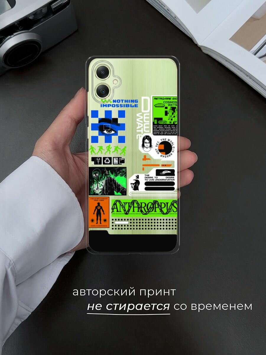 Чехол на Samsung Galaxy A06 / Самсунг Галакси А06 с принтом "Nothing impossible", прозрачный — фото 1