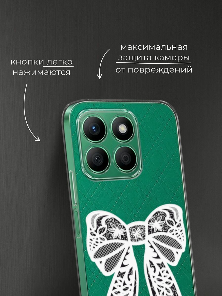 Чехол на Honor X8B / Хонор X8B с принтом "Черно-белый бант 2" — фото 1