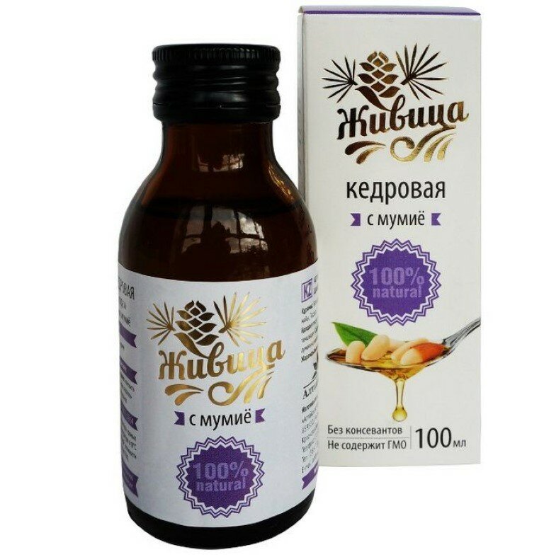 Лечебный бальзам АлтайФлора живица кедровая с мумиё, 100 мл