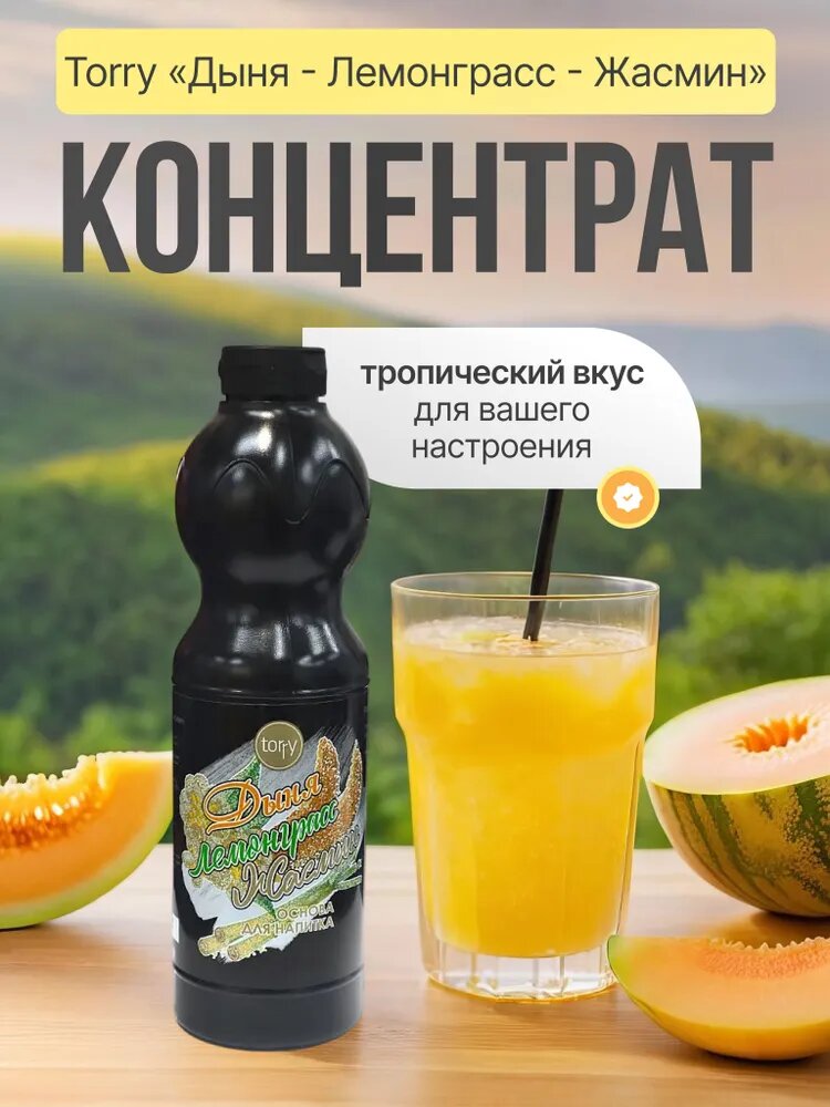 Основа Torry Дыня Лемонграсс Жасмин, 1 кг, для коктейлей, смузи, лимонадов