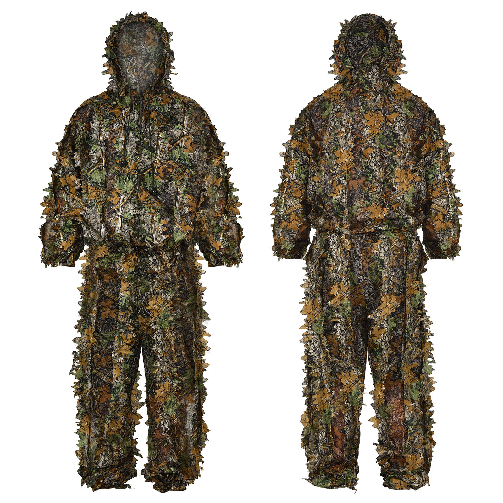 Костюм Ghillie для мужчин / детей 3D лист камуфляж дышащий и легкий для охоты стрельбы наблюдения за птицами камуфляжные охотничьи брюки костюмы Ghillie