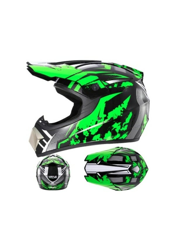 Шлем для карта Off-Road, Шлем для электромобилей, Полный шлем для горных спусков, Green Run S, 1 штука