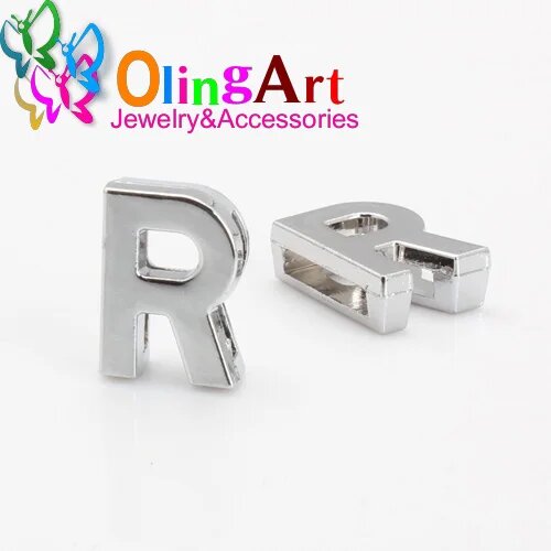 Серебряные буквы R 10 мм для украшений OLINGART