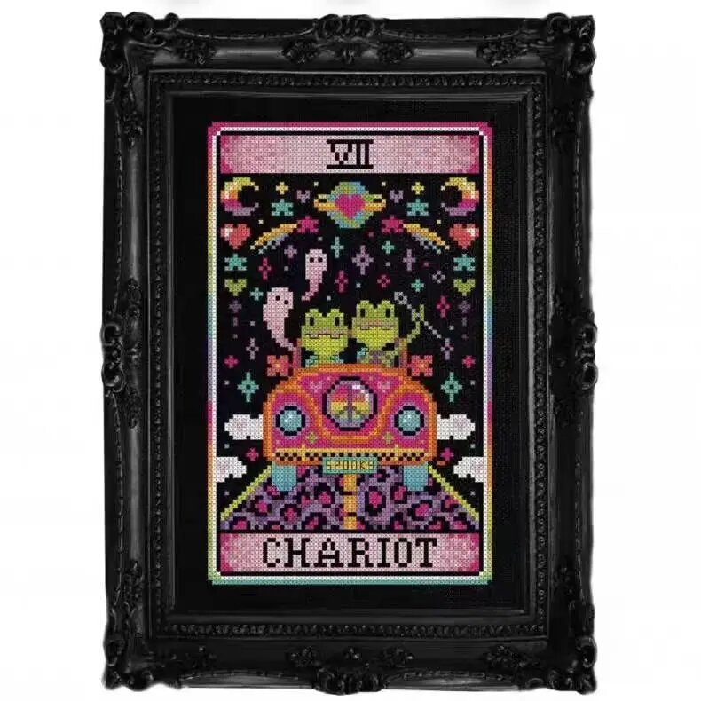 Набор для вышивки крестом XIUSPRING черный канва 100% хлопок Фиолетовый, ZZ8318, 14ct black