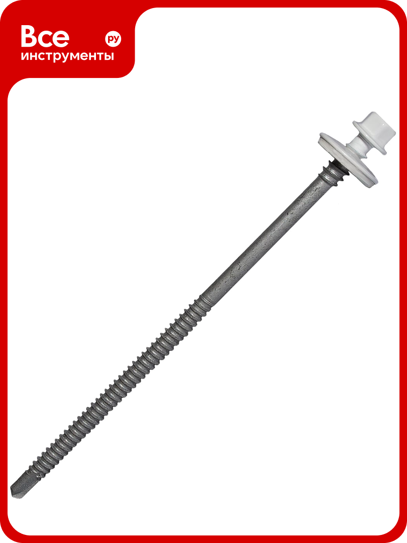 Саморез для сэндвич-панелей HARDWEX ТМ HWX5-P10-6.3/5.5x135 мм, св.№3, RUSPERT, RAL 9003, 100, крепления сэндвич