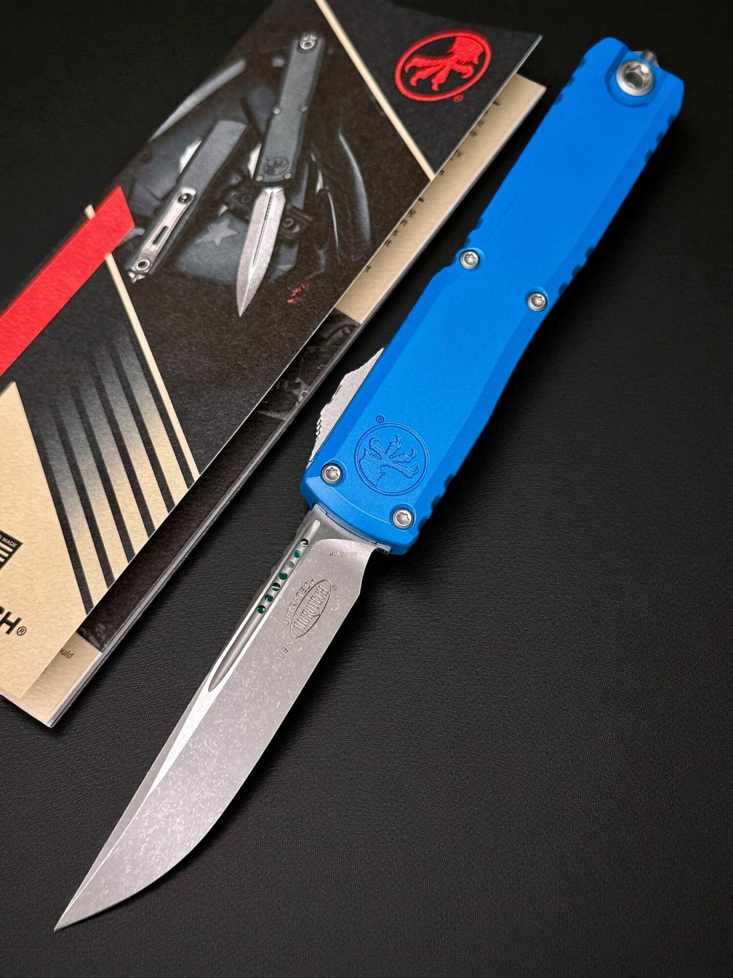 Нож складной MicroTech MCT112110APBL Ultratech Gen III ZBP, Apocalyptic Blade, Blue Handle