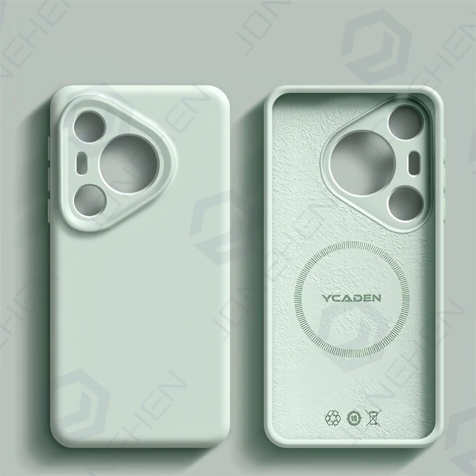 Жидкий силиконовый магнитный чехол для Huawei Mate 30 40 50 60 P40 P60 Mint YKD YTCC, For Huawei P60
