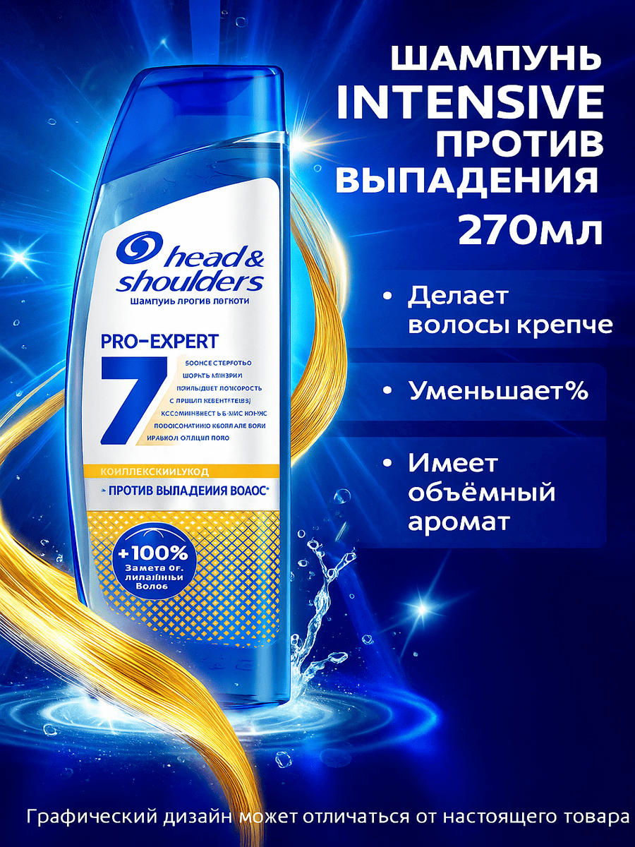 Шампунь Head & Shoulders Intensive против выпадения, 270мл