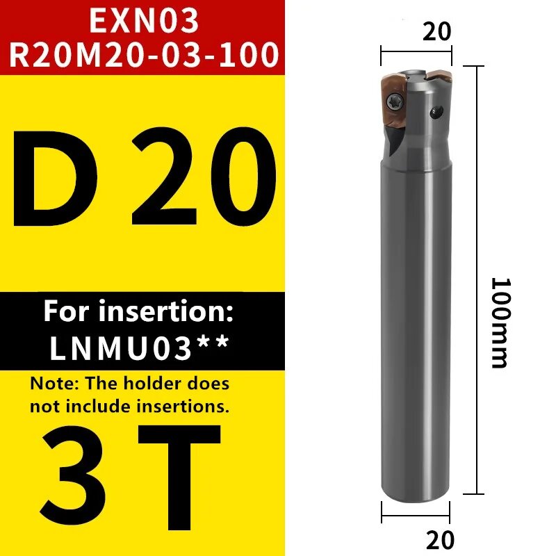 EXN03R Фреза с быстрой подачей TXN03RВысокоточная и качественная используется для вставки LNMU0303 и LNMU0303ZER. EXN03R020M20-100-03