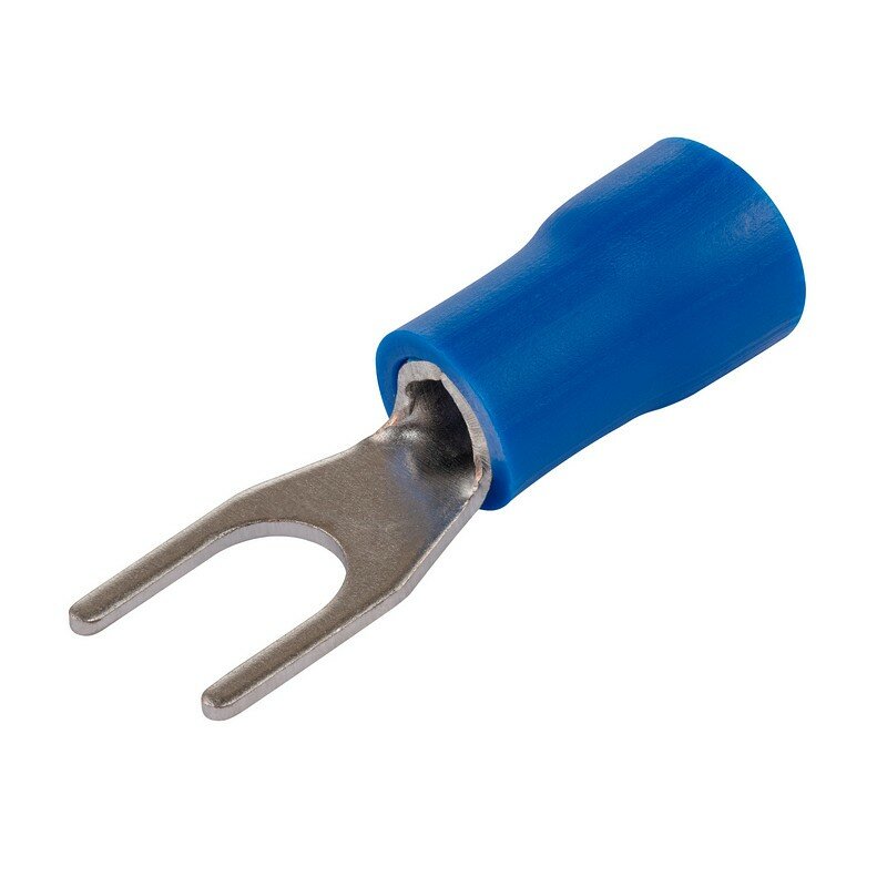 26710 2 Наконечник-вилка, НВИ 2,5-4, 1,5-2,5мм², под обжим, синий, 10шт, 26710 2, duwi, цена за 1 шт.