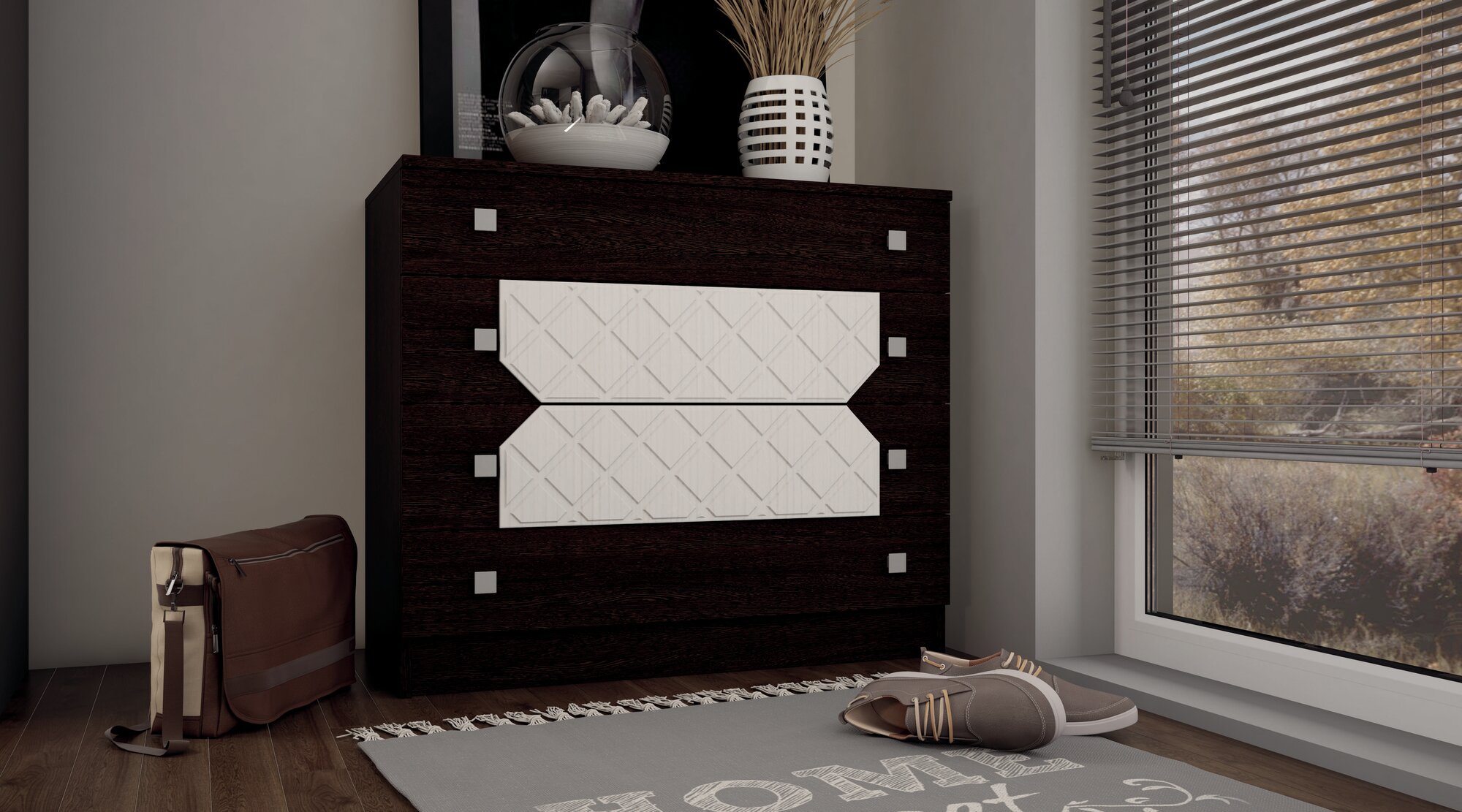 ЛДСП Комод николь Венге-Лиственница светлая (Эра)