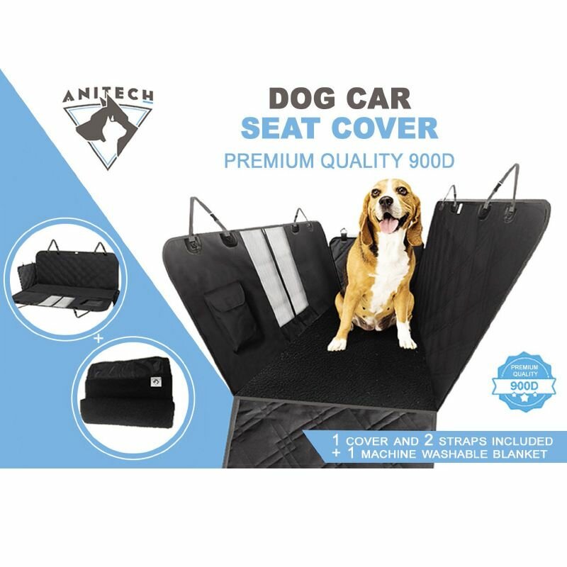 Автогамак в машину для собак, с креплением, нескользящий, водоотталкивающий, флис 46x137x55 см