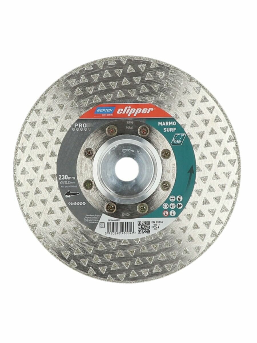 Алмазный диск Norton PRO SURF, для камня, 230x22,23мм, гальванический