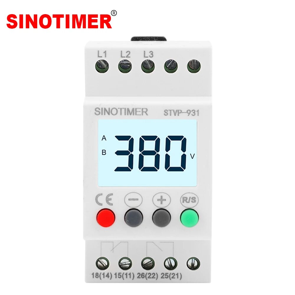 SINOTIMER Мини Реле DIN-рейка 3 фазы 380В