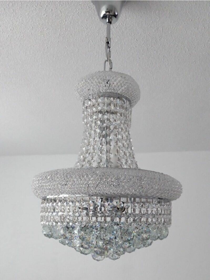 Классическая люстра Empire с хрустальными подвесками K9, потолочная, золото/хром, для столовой, коридора, спальни