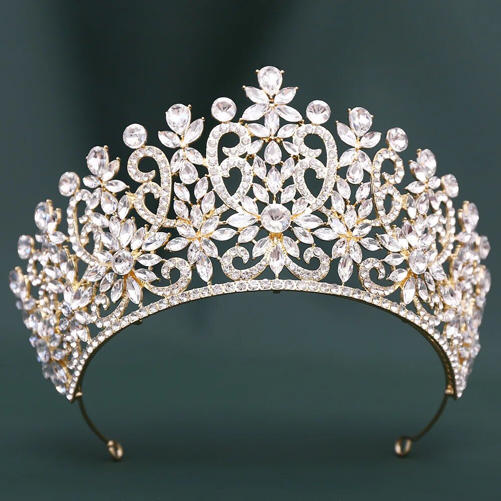 Диадема George Black из хрусталя Gold White