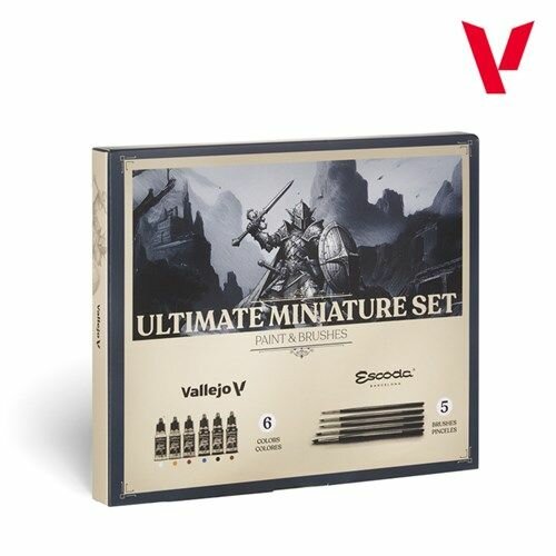 Набор красок Ultimate miniature set - Paint & Brushes (5) Vallejo 72206