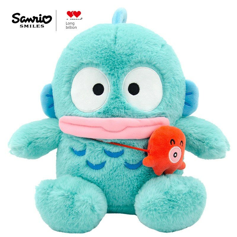 Кукла Sanrio Half Fish Man, уродливая рыба, сумка через плечо, шляпа осьминога, Хантон, мягкая игрушка-кукла, большой
