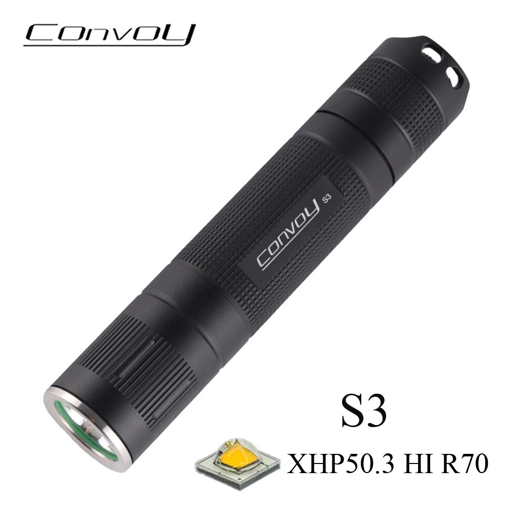 Фонарик Convoy S3 с XHP50.3 12 групп Black, 4000K, No battery