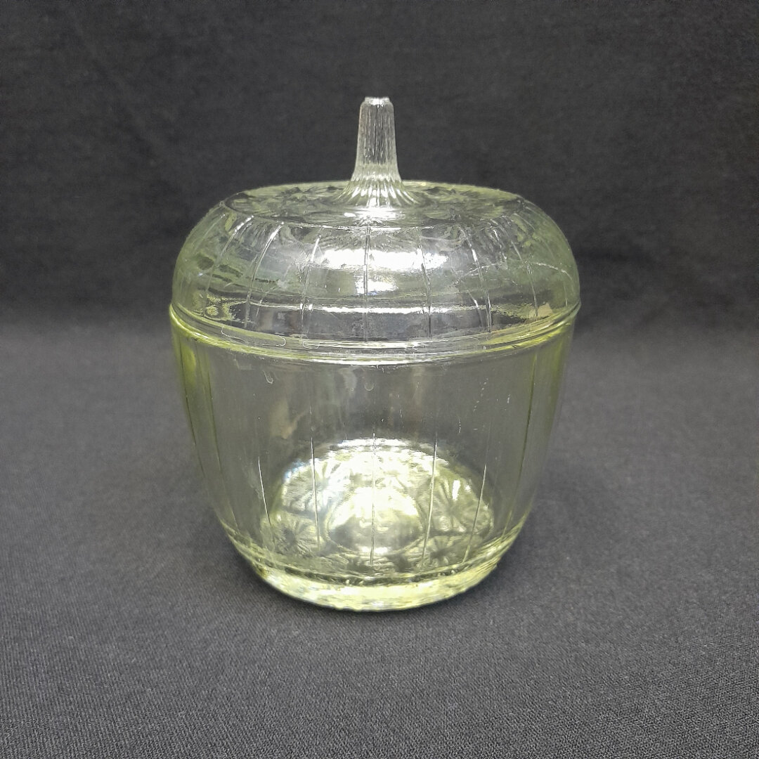 Сахарница стеклянная с крышкой, Уршельский СЗ, винтаж, СССР