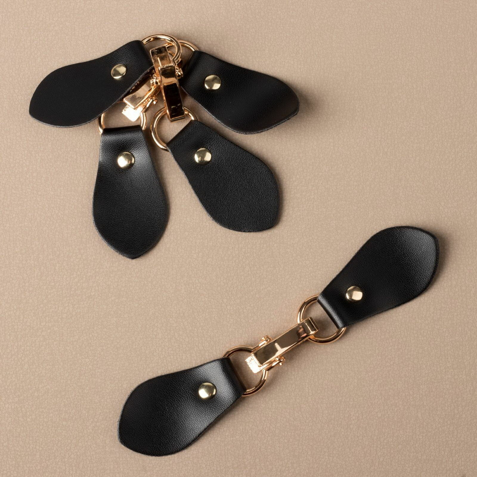 Застёжка-клевант 15.5x3 см, 3 шт, цвет чёрный/золотой, цвет: золотистый