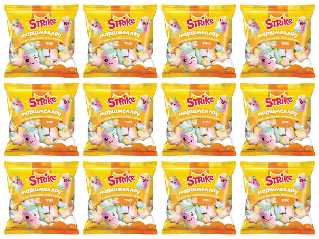 Strike Маршмеллоу trio, 90 г, 12 шт.