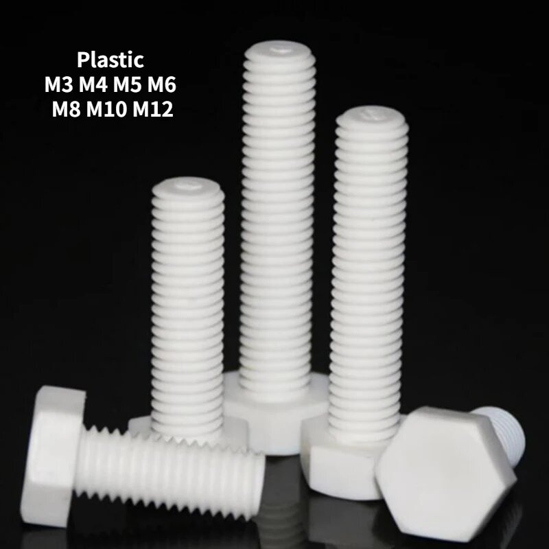Шестигранные пластиковые болты M3-M12 белый 100/200 шт M8-100pcs, 50mm