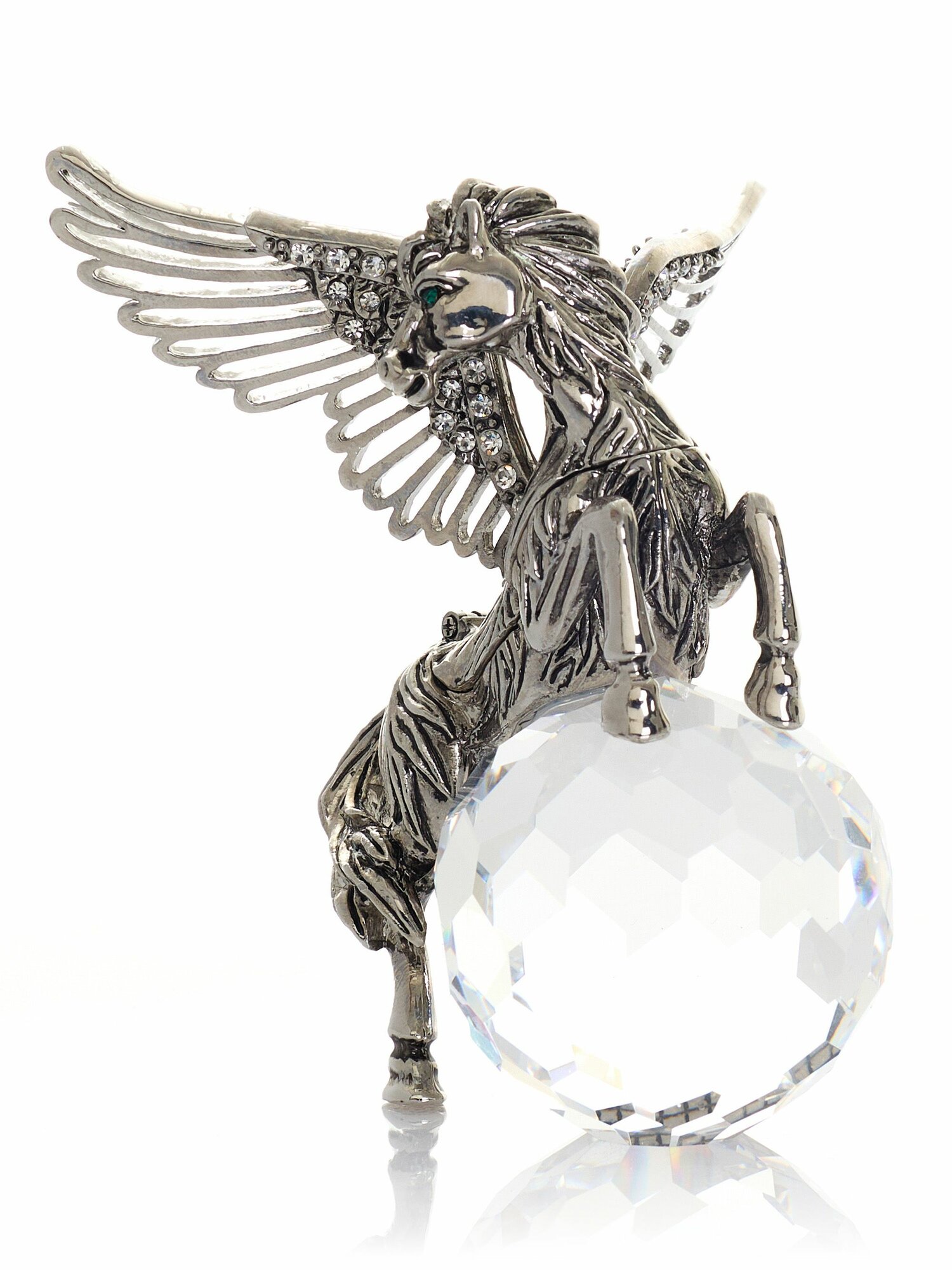 Шкатулка статуэтка "Пегас и хрустальный шар". Коллекционная фигурка лошадь символ нового 2026 года. KerenKopal, Israel