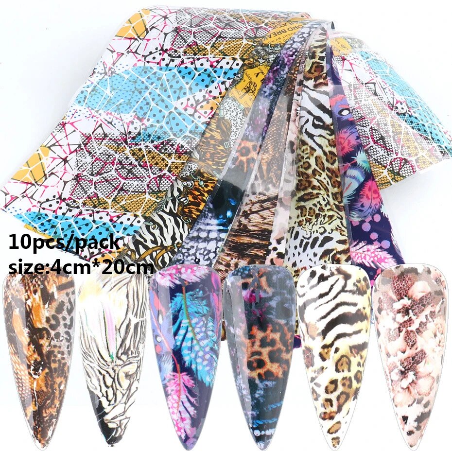 Фольга для ногтей 10pcs-15, 20 листов, Цвет: 10pcs-15